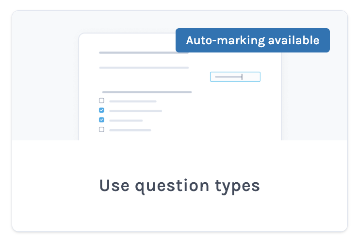 The exam format "Use question types"