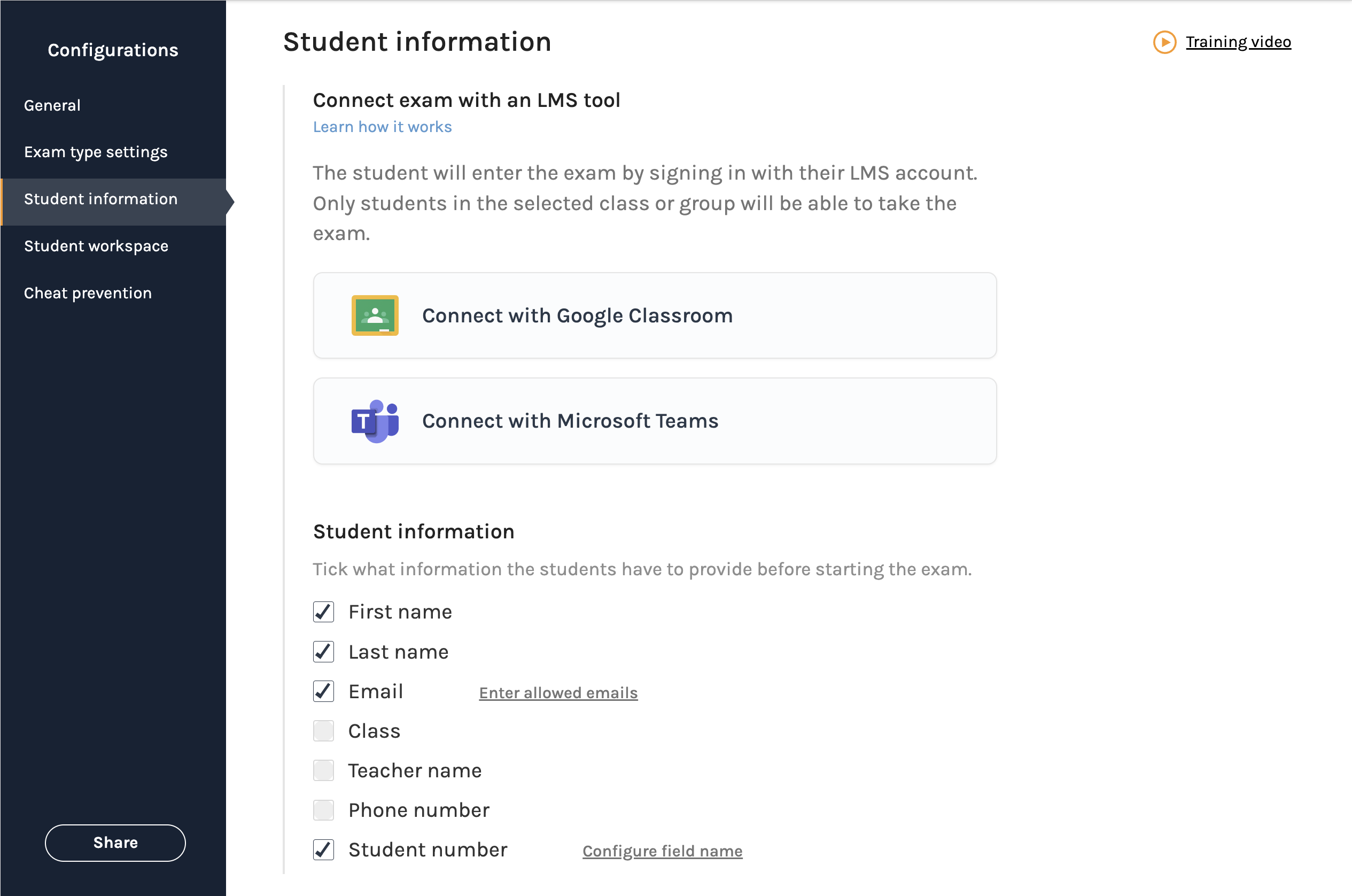 Manage student information