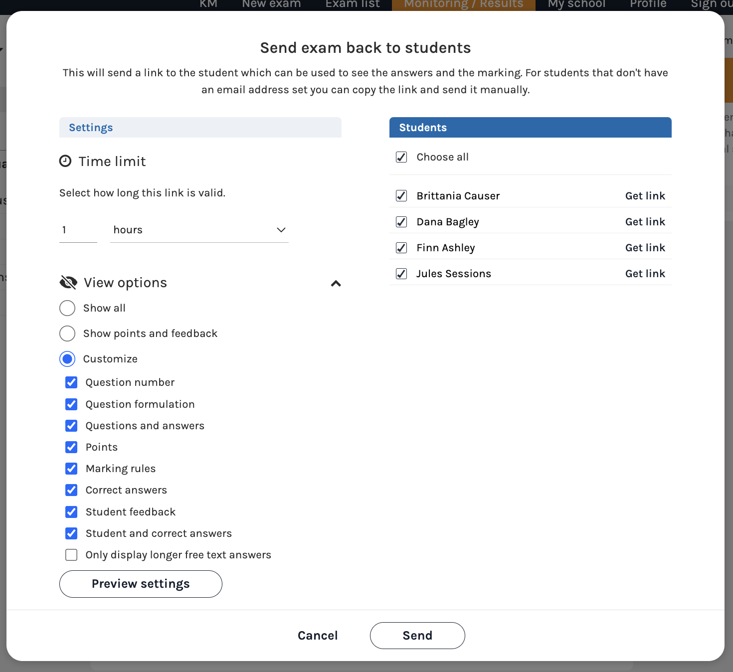 Student Answers - Download / Print / Export / Send