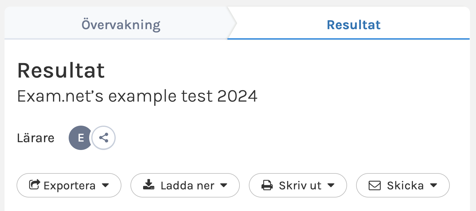 Elevsvar och resultat - Ladda ner / Skriva ut / Exportera / Skicka