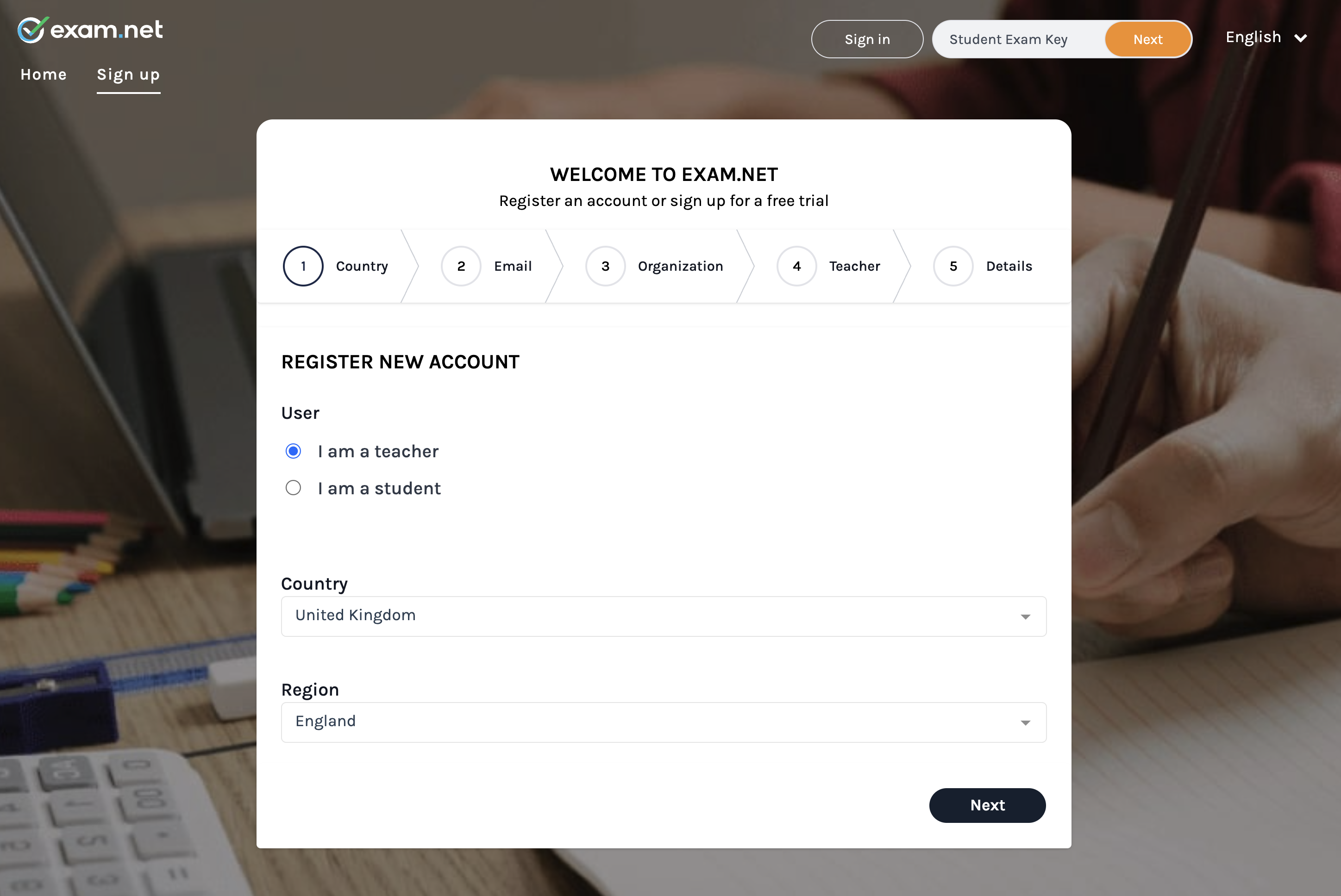 Create a teacher account