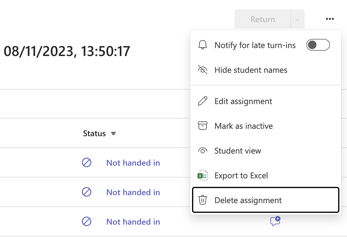 After the exam - export and handle the exam in Microsoft Teams for Education