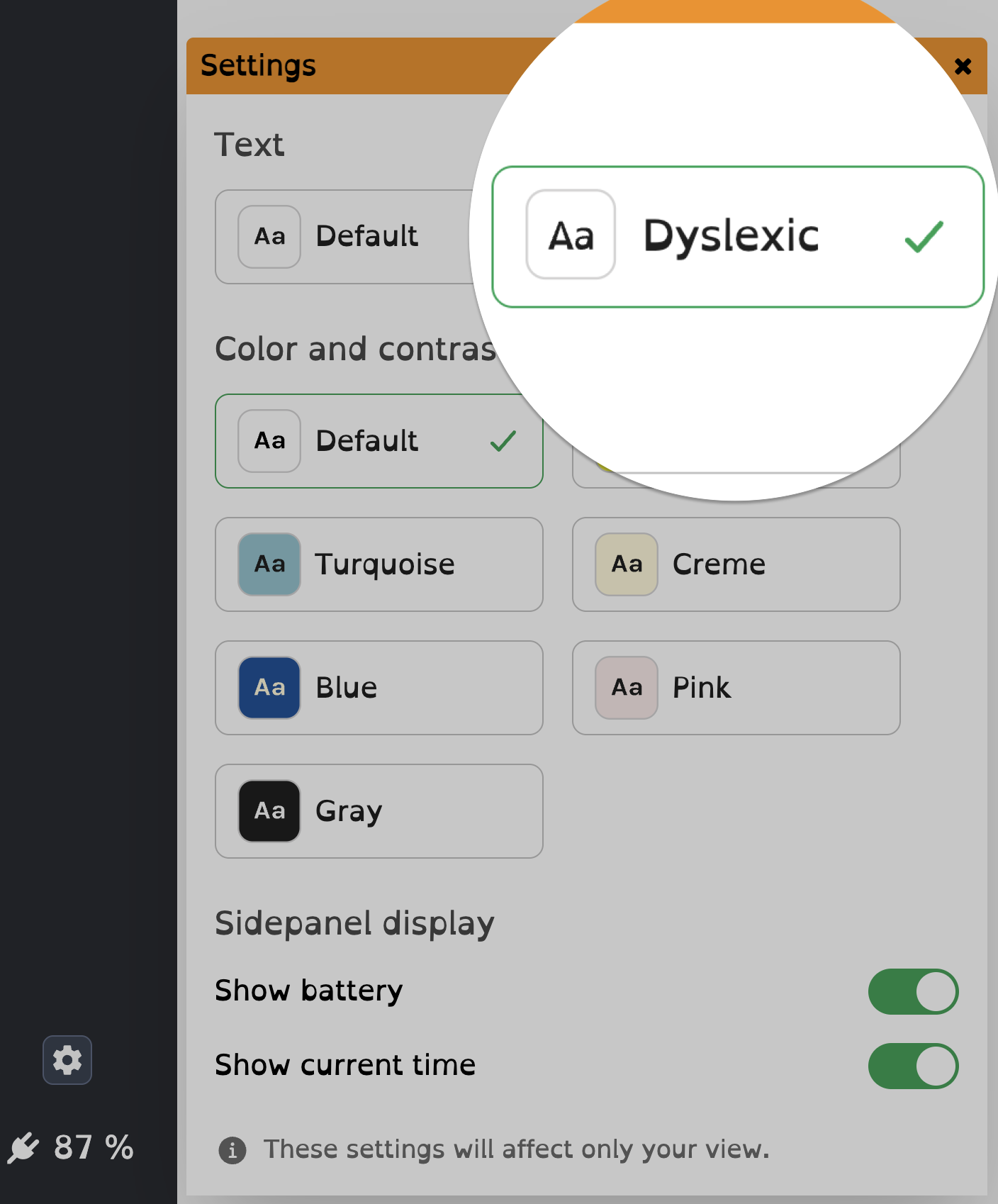 Dyslexic font
