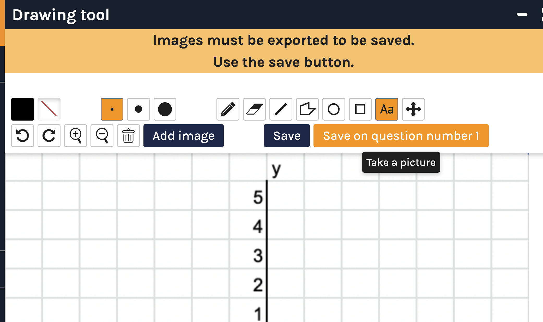Save drawing / annotation to a question as a student (question types exam)