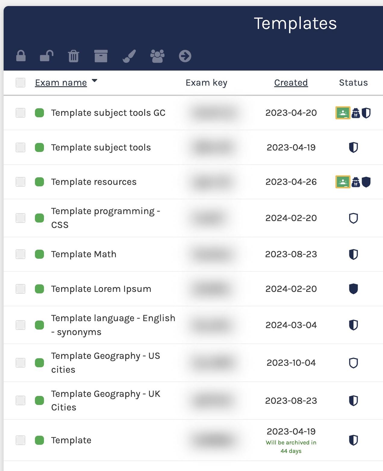 Individual question library
