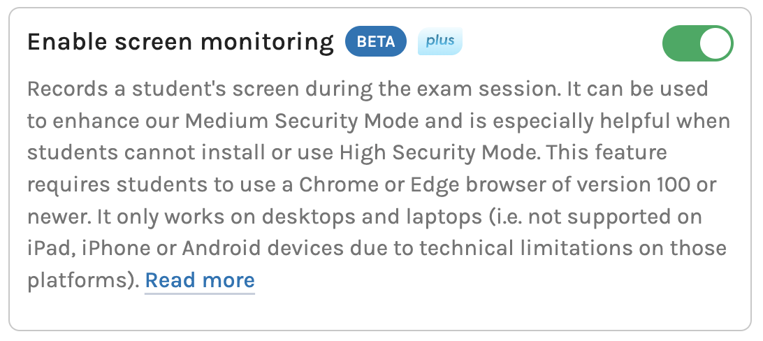 Screen monitoring